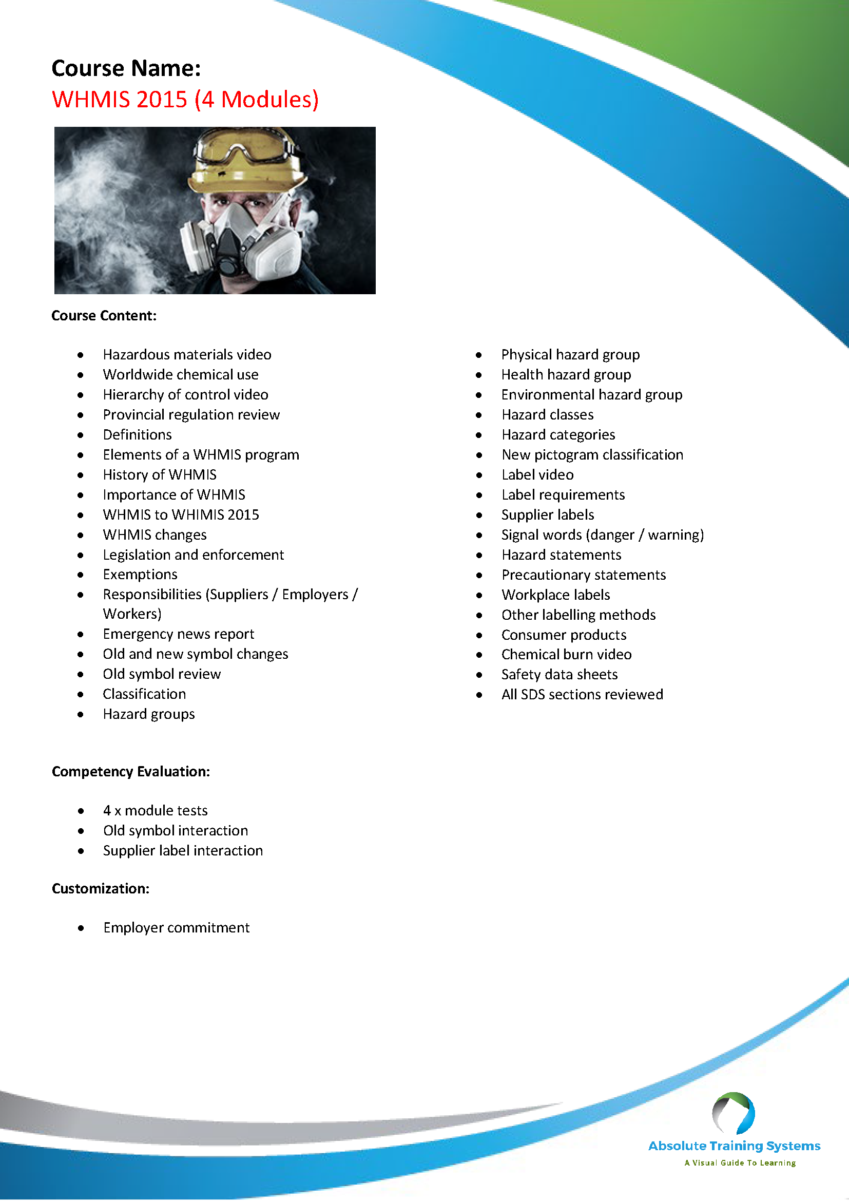 Course – WHMIS 2015 – ATS